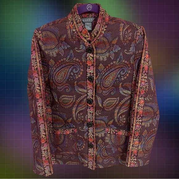 Koret | Jackets & Coats | Koret Groovy Rainbow Paisley Tapestry Jacket ...